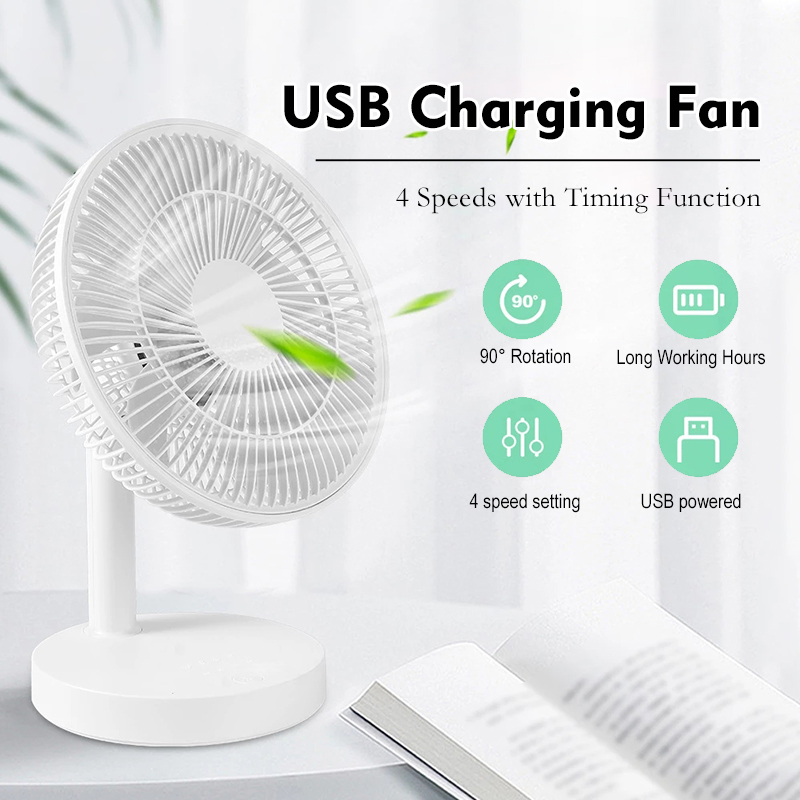 Kipas Angin 4 Speed USB Charging Fan For Home Office Desktop Fan ...