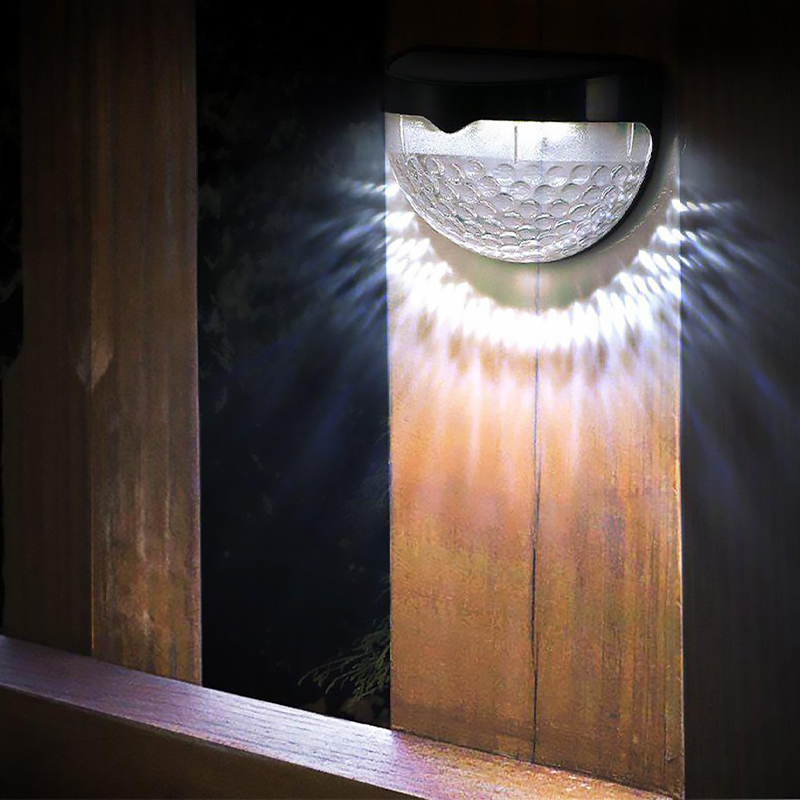 𝐍𝐈𝐆𝐇𝐓 𝐒𝐄𝐍𝐒𝐎𝐑 6 LED Solar Fence Lamp Waterproof Outdoor Lightning Wall ...