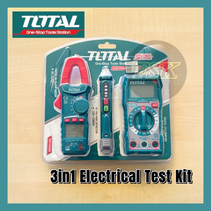 TOTAL 3in1 Electrical Test Kit TOTAL / Digital Multimeter / Digital AC ...