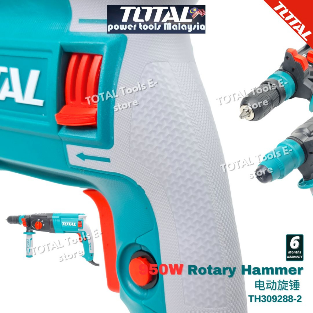 TOTAL NEW MODEL 950W Rotary Hammer SDS plus quick-change chuck ( 2 ...