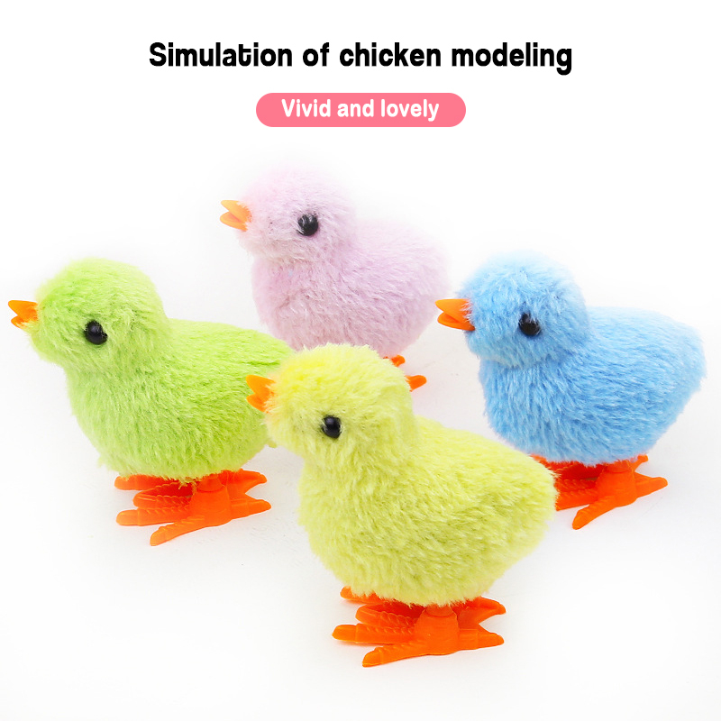 Wind Up Cute Plush Chicken Jumping Walking Chicks Toys Kids Pet ...