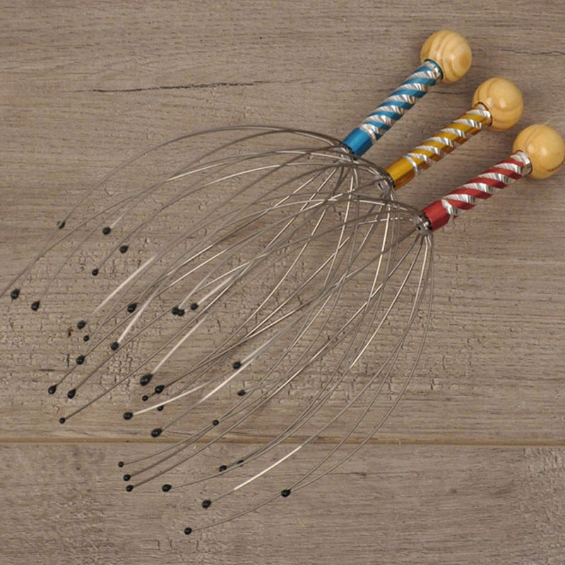 𝐎𝐂𝐓𝐔𝐏𝐔𝐒 Steel Scalp Therapeutic Head Massager Hand Held Scratcher Relax ...
