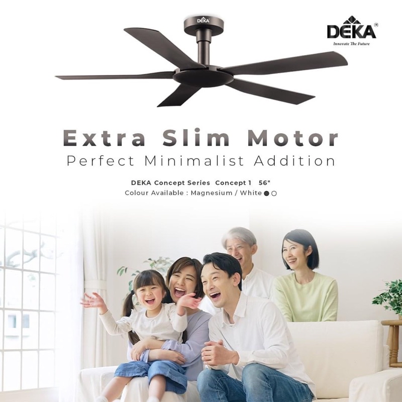 Deka (New) Concept 1 56”/ 42” DC motor 7 speed Remote control ceiling ...