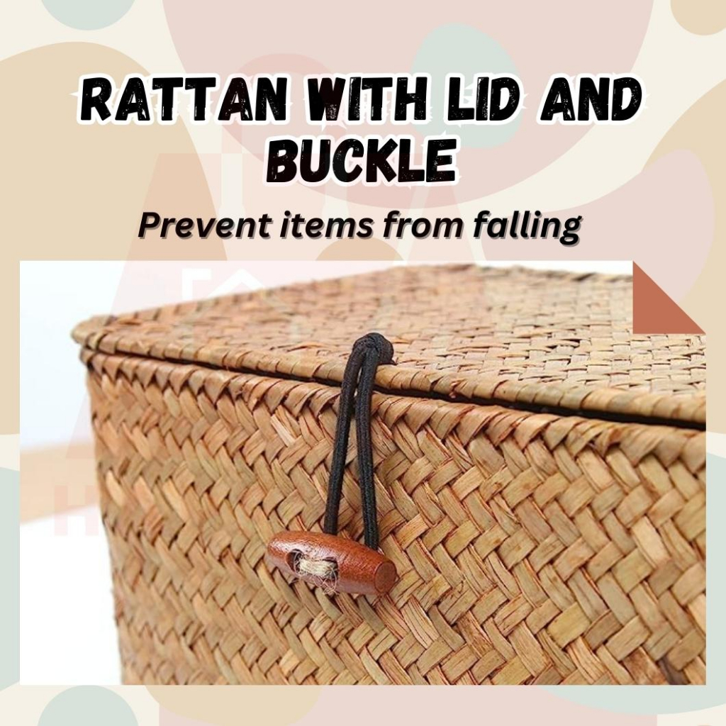 Rattan Storage Box Basket Bakul Rotan Hantaran Bertutup Hidden Box ...