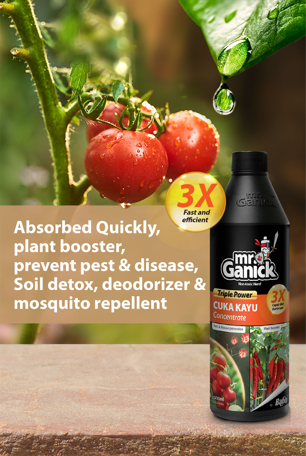 READY STOCK | Baba Mr Ganick Cuka Kayu Concentrate (500ML) | prevention ...