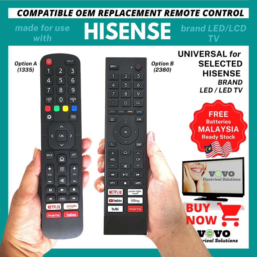 Hisense Universal LCD / LED TV Replacement Remote Control EN2B27 ...