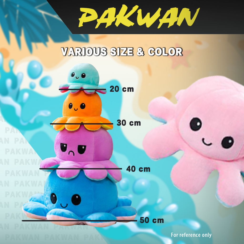 Mini Octopus Dolls 20cm Toys Plush Reversible Octopus Kids Gifts Flip ...