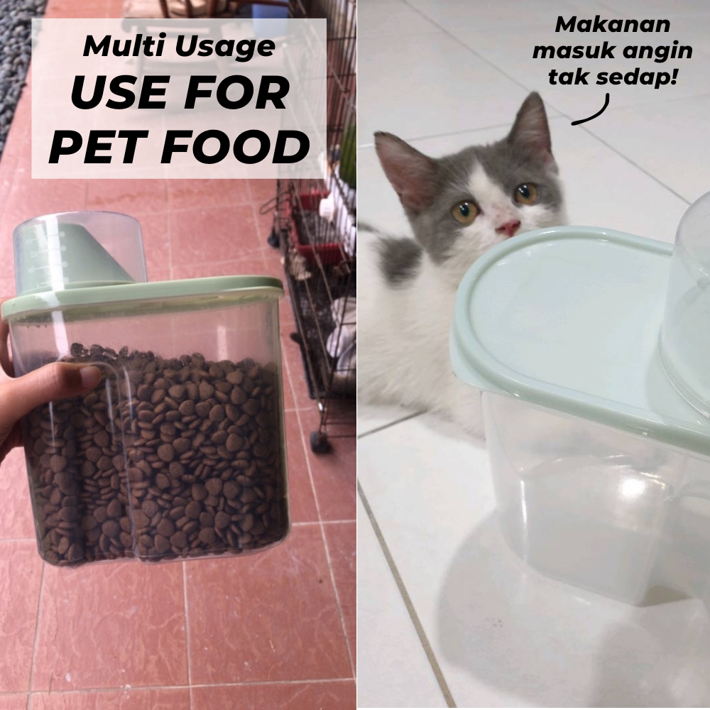 SUPERSAVE Air Tight Food Container Measuring Cup Rice Storage Box ...