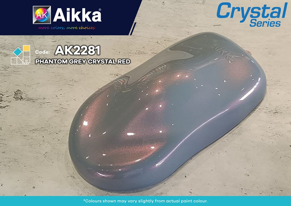 2K Paint 【 AIKKA AK2281 Phantom Grey Crystal Red 】 CRYSTAL SERIES Color ...