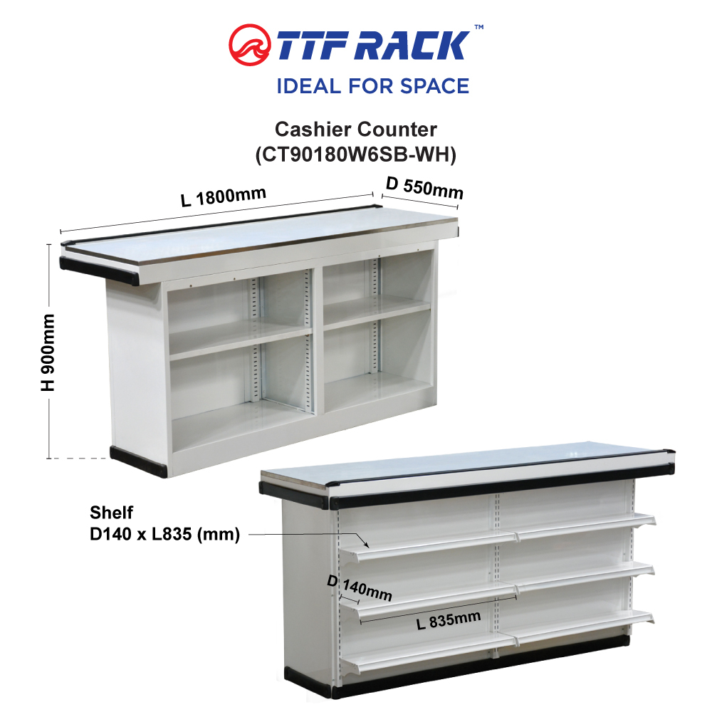 TTF Rack™ (CASHIER COUNTER SERIES )CT1160B/ CT1800B/ CT90180W6S ...