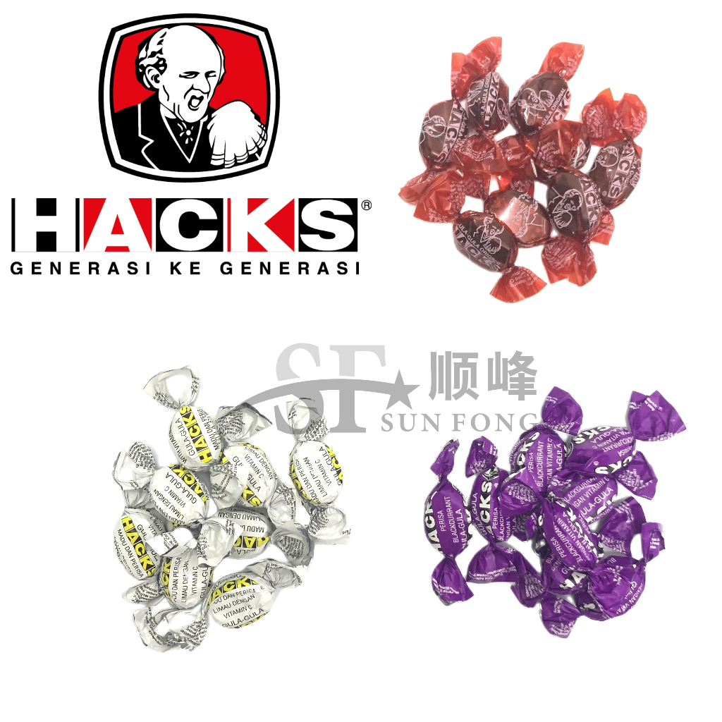 Hacks Candy 8 Pcs Regular Honey Lemon Blackcurrant Halal 荷克斯 喉糖 原味 蜜糖柠檬 ...