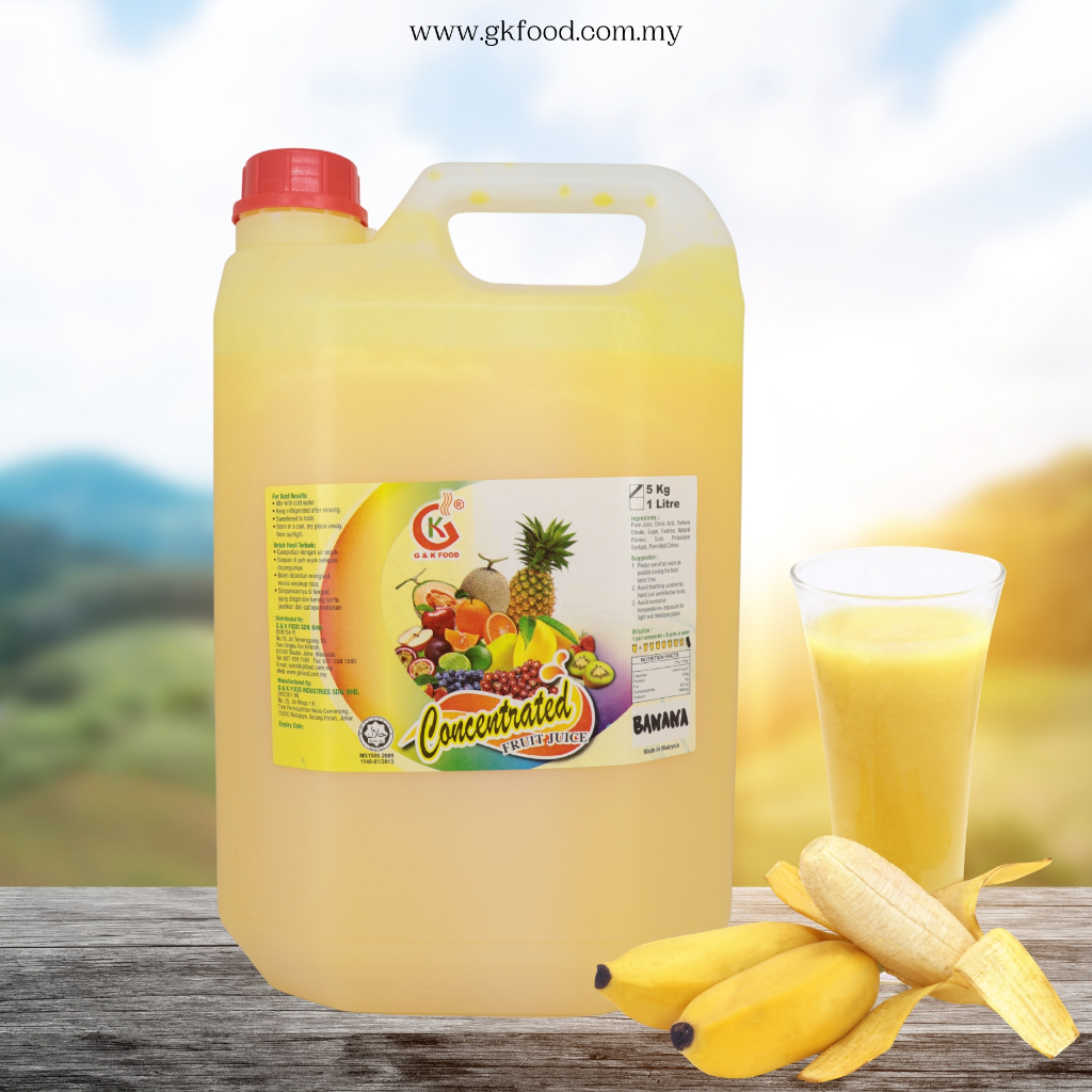 G&K 1:8 Concentrate Banana Juice 5kg(4L) | Jus Pisang Pekat Halal | 8 ...