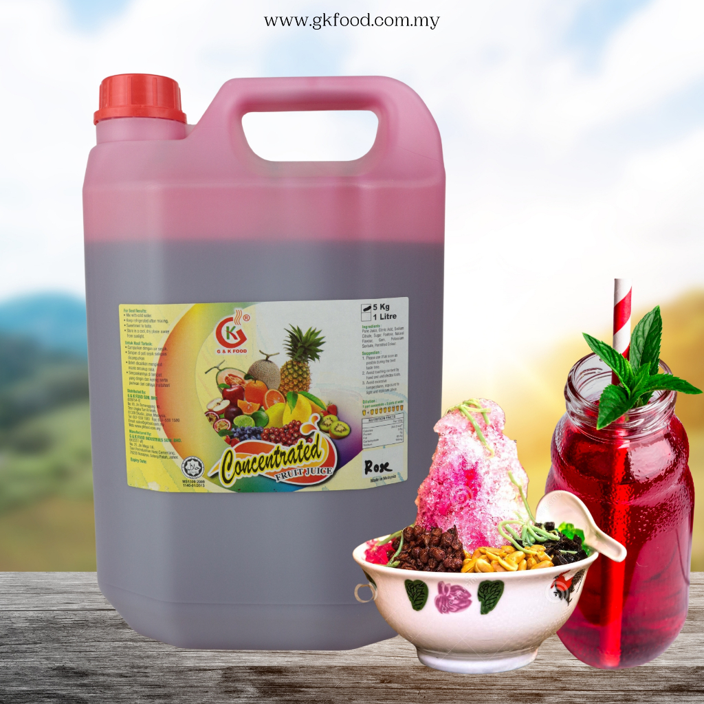 G&K 1:8 Concentrate Rose Syrup 5kg(4L) | Syrup Bandung Pekat Halal ...