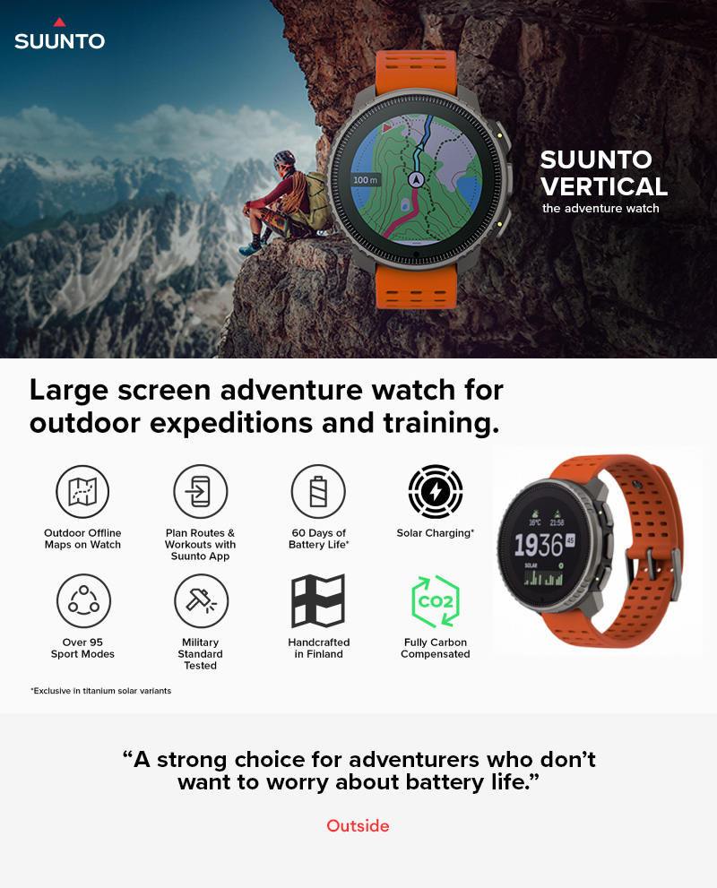 Suunto Vertical Black Ruby - Large Screen Adventure Watch For Outdoor ...