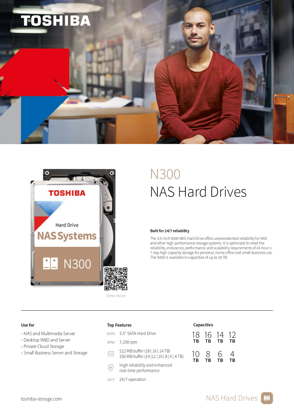 Toshiba N300 Nas 3.5" SATA Nas Internal Hard Disk Drive / HDD ( 4TB / 6TB / 8TB / 10TB / 12TB ...