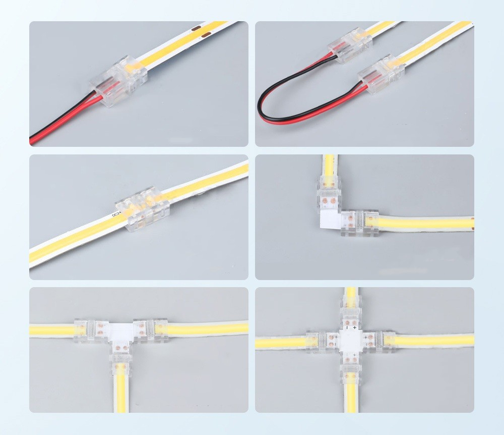 SMD 2835 / SMD 5050 / COB LED Strip Light Clip Connector Solderless 2 Pin 4 Pin RGB Single ...