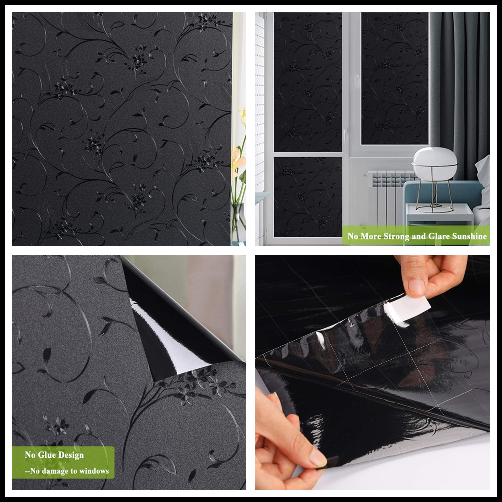 Frosted Blackout Window Tinted Sticker Film Privacy Removable Glass ...