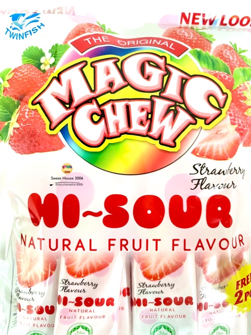 Twinfish Magic Chew Hi Sour Chewy Candy Mix Fruit Apple Grape ...