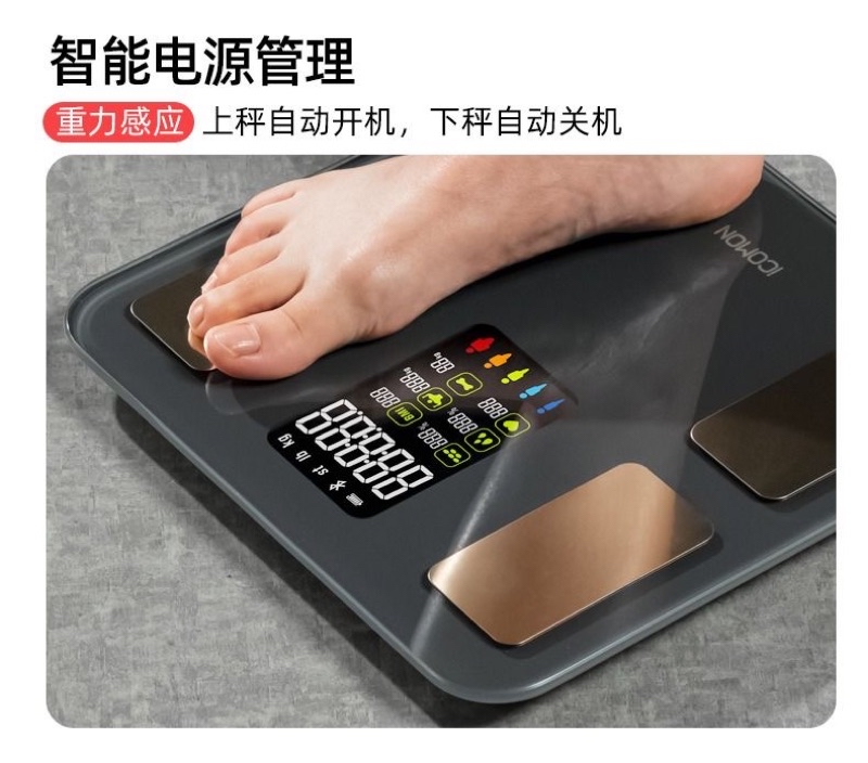 Icomon large color screen body fat scale body weight scale electronic ...