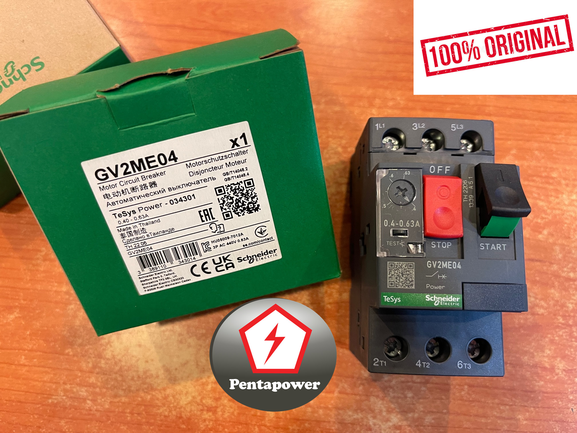SCHNEIDER GV2ME04 TeSys GV2-Circuit breaker-thermal-magnetic- 0.4...0 ...