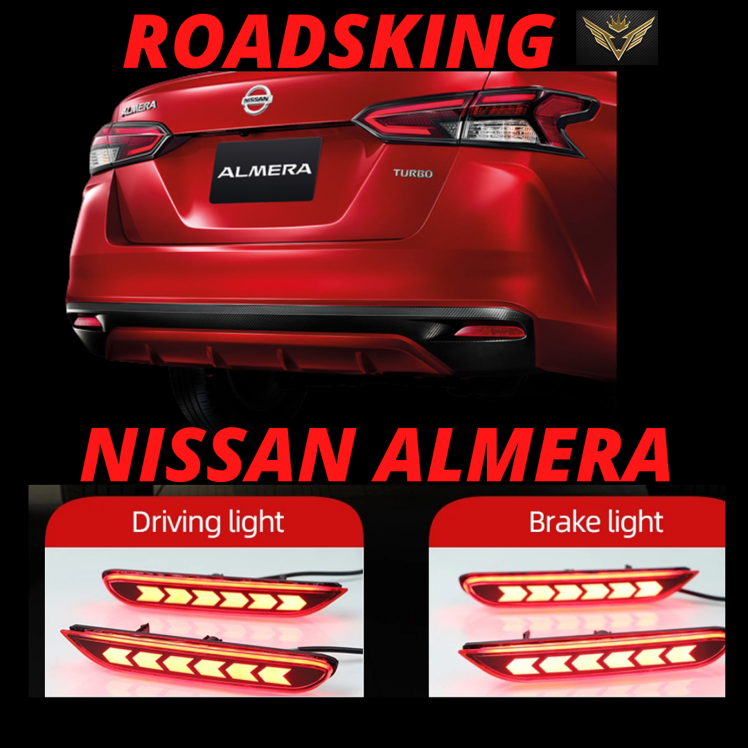 NISSAN ALMERA 2020 ~ 2023 REAR BUMPER LIGHT BRAKE LAMPU Reflector LED 2 ...
