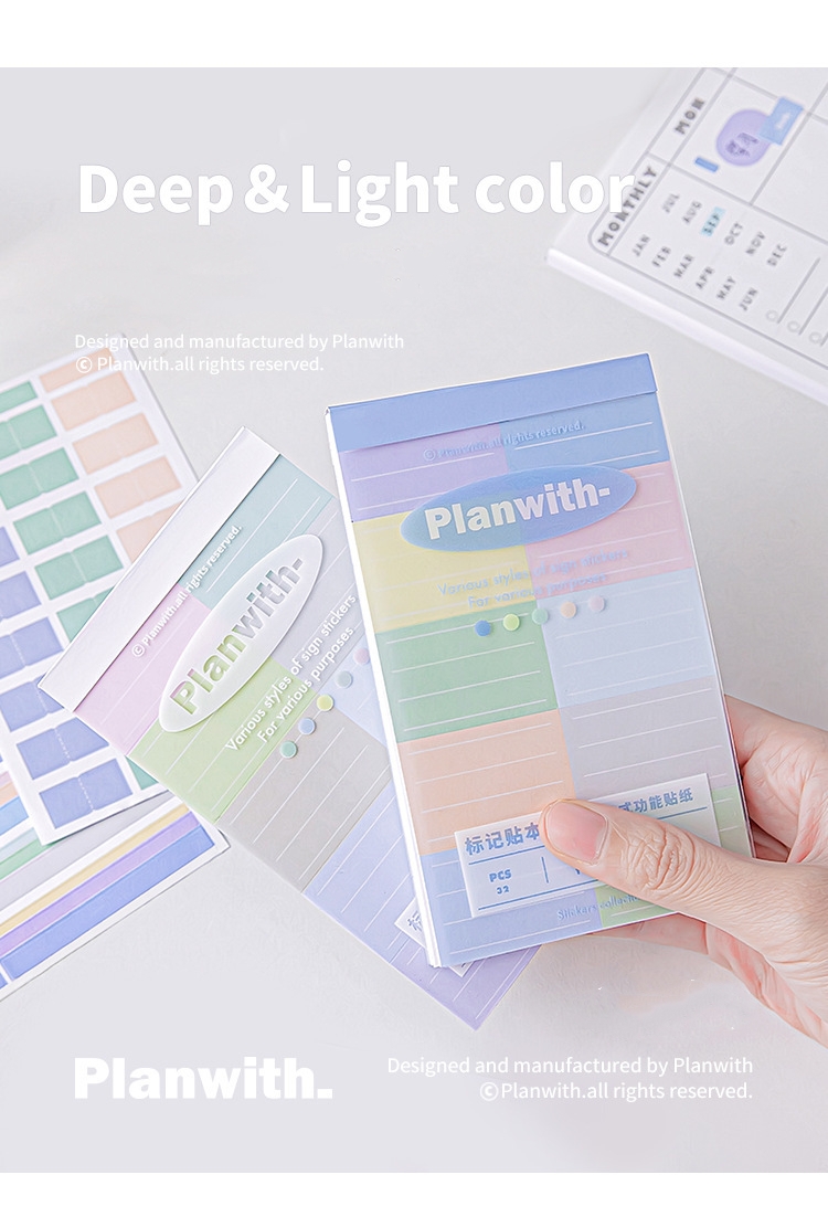 INS Planwith Various Purposes Stickers Booklet Index Tag Date Numbers DIY Decorations Journal ...