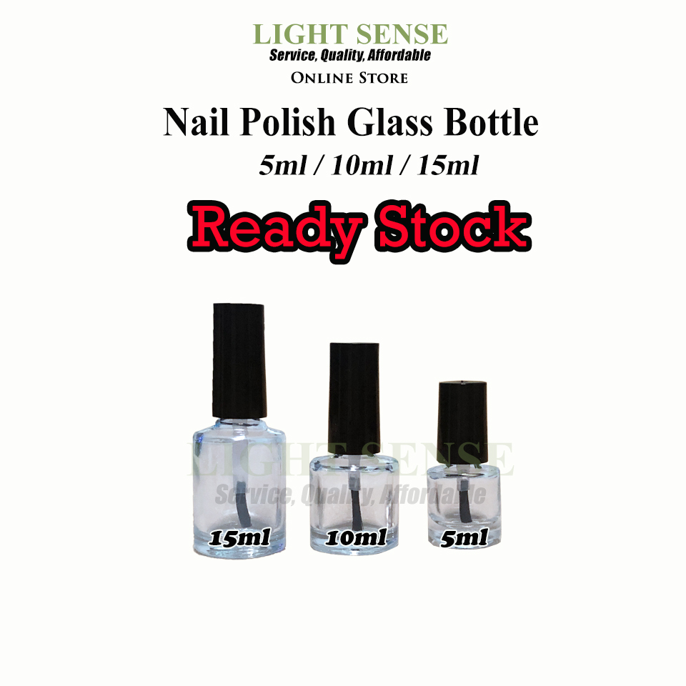 5ml 10ml 15ml Nail Polish Glass Bottle Empty Bottle / Botol Kaca Inai ...