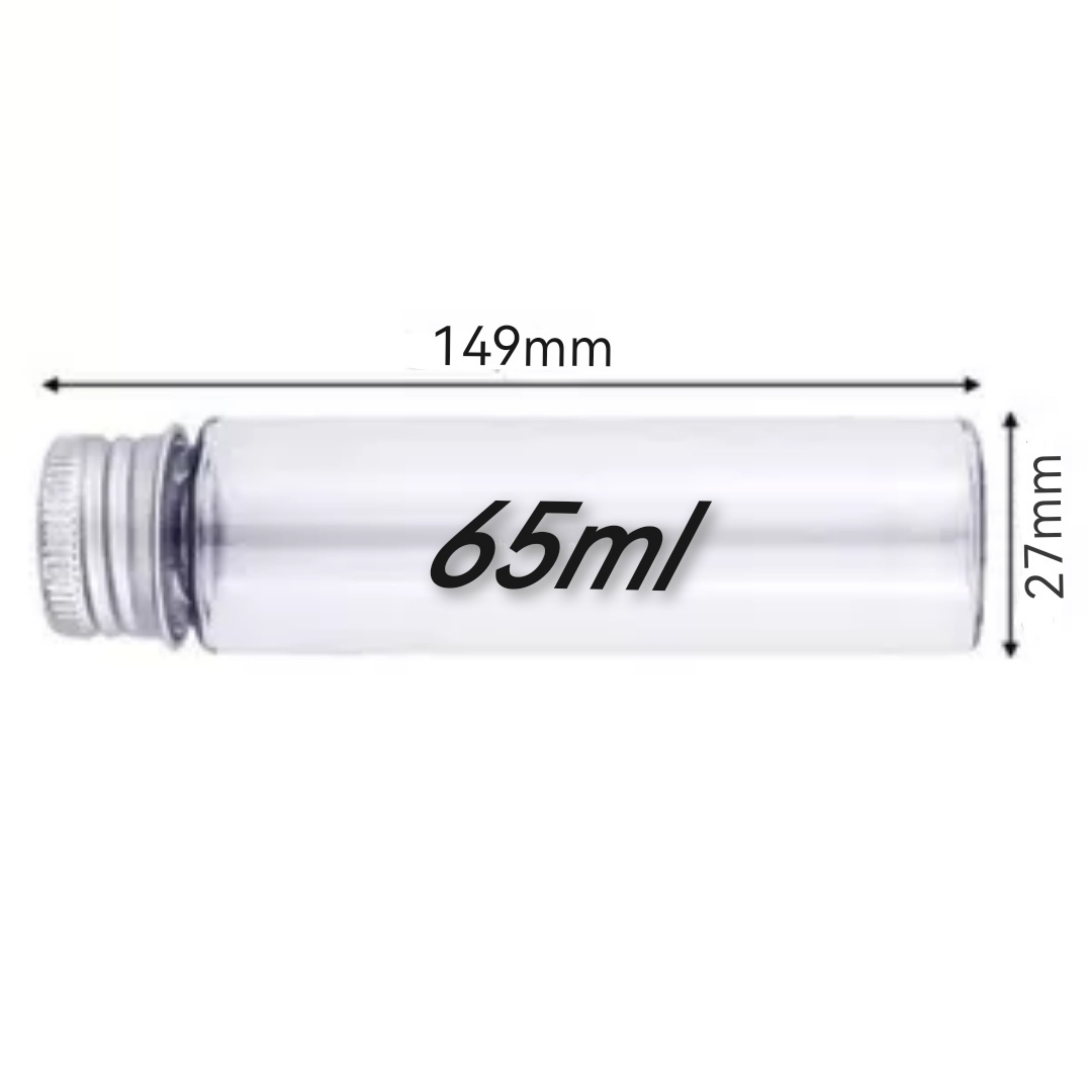 65ml & 30ml PET Test Tube with Lids Clear Flat Test Tubes with Screw ...