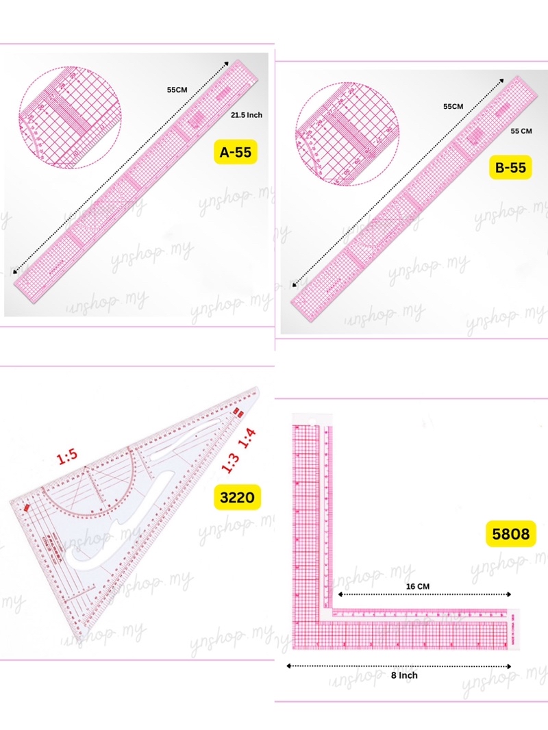 Fashion Design Ruler Pembaris Jahitan Soft Metric Graph Ruler ...