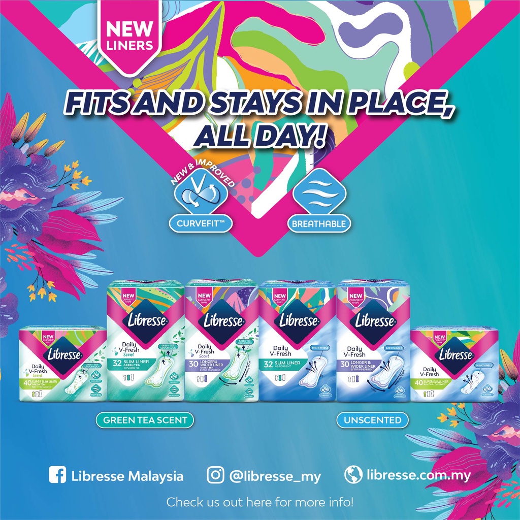 Vinda Libresse Daily V-Fresh Slim Panty Liner Pads (Triple Value Pack ...