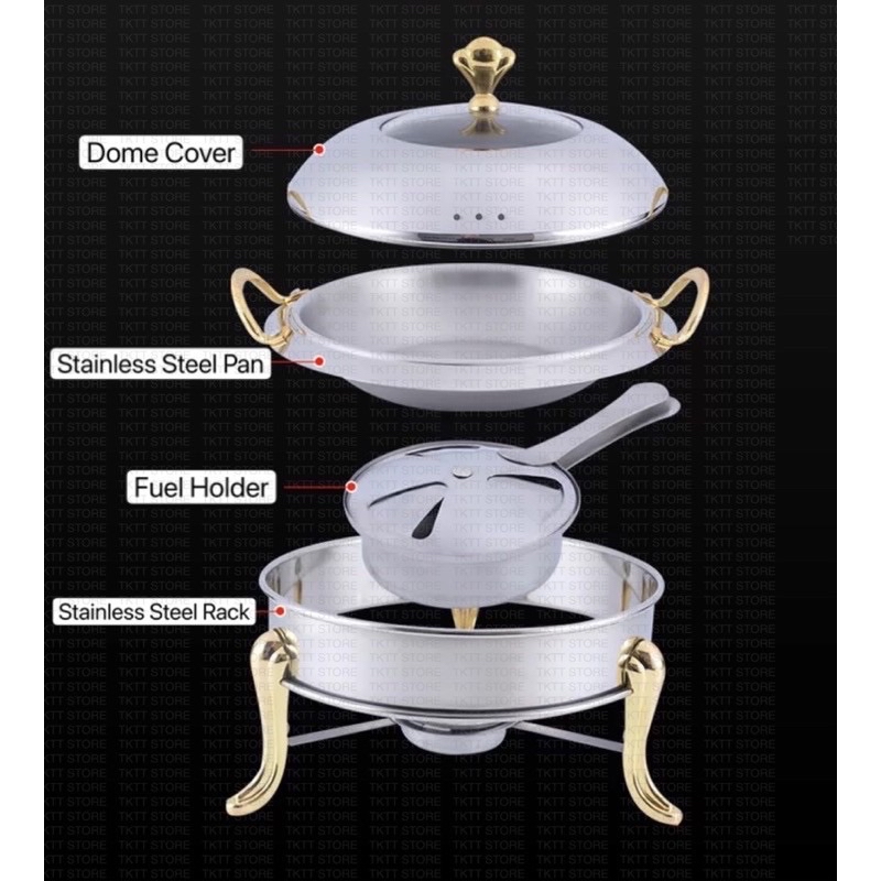TKTT Stainless Steel Prince Buffet Set Round Chafing Dish Serving Dome ...