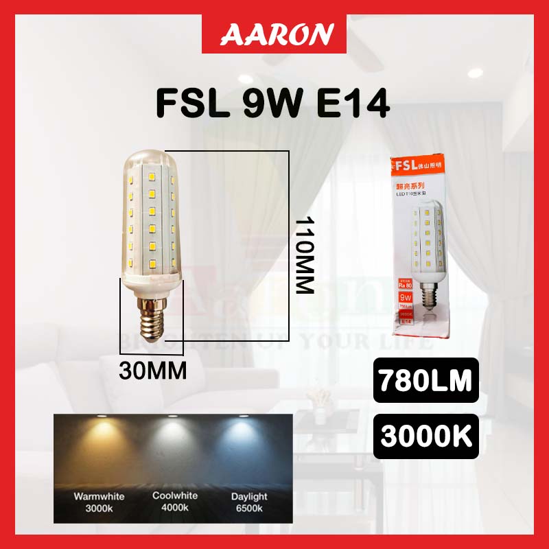FSL Led Bulb E14 9W 3k Quality item Bulb With 3000k Warmwhite Original ...
