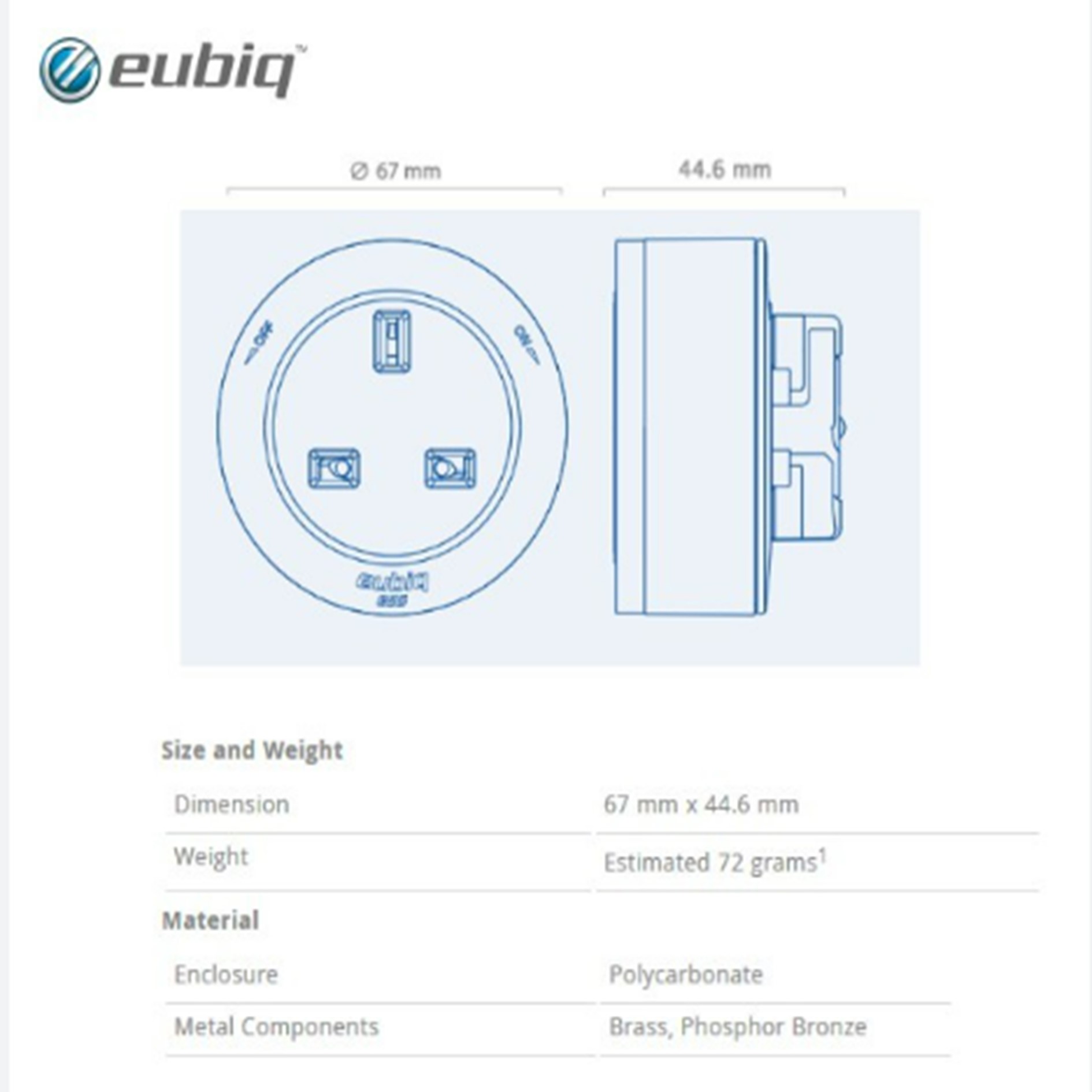 Eubiq Power Track - E-Track NLB/BHL - Portable Power Track + BS4-BLK British Standard Adapter ...
