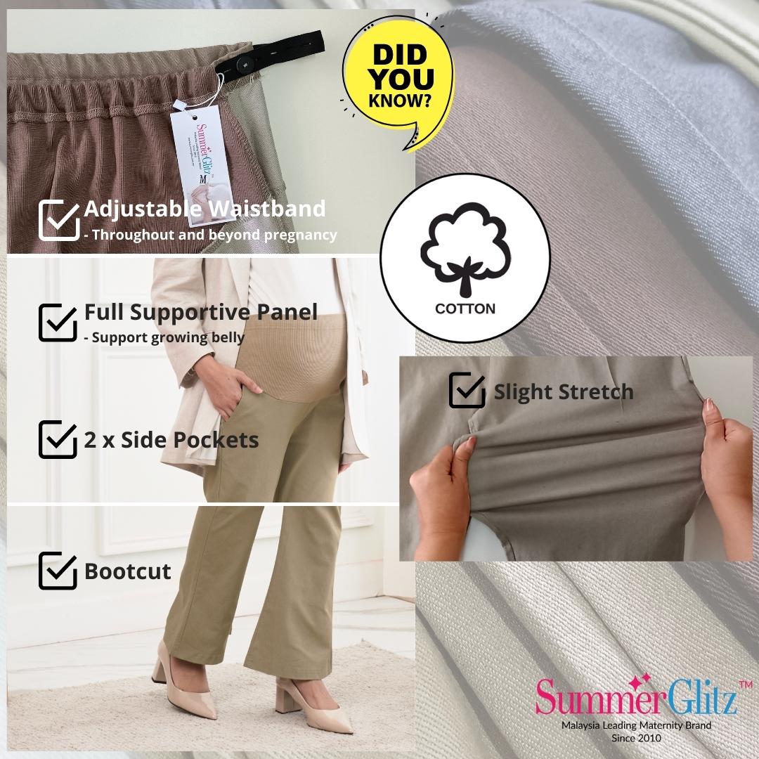 SUMMERGLITZ Maternity Pants Cotton Bootcut Seluar Bell Bottom Work ...