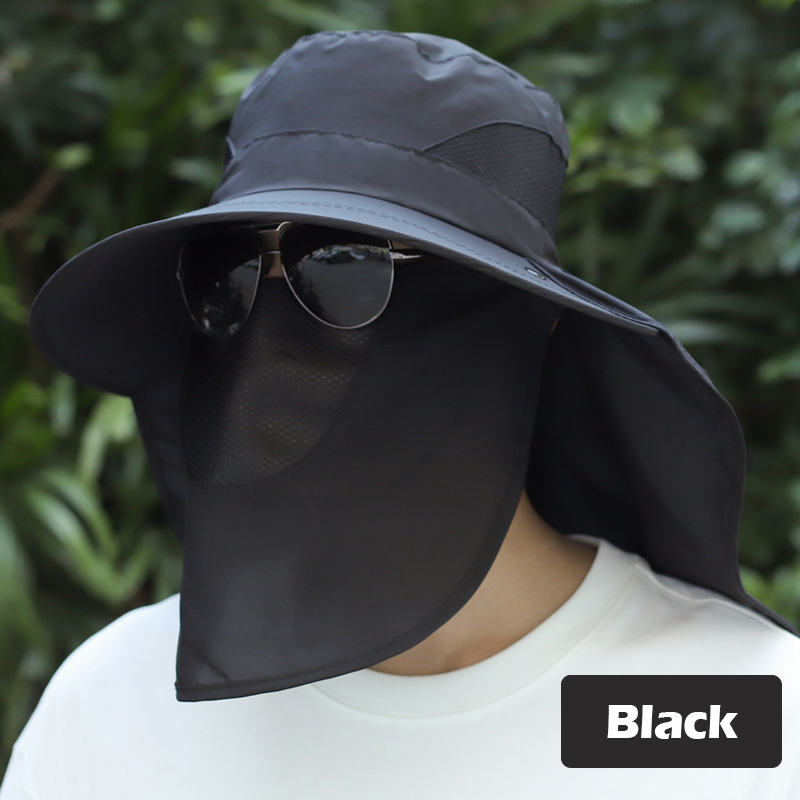 Men Hat Topi Anti UV Topi Kerja Hadang Panas Penutup Muka Hat Full Face ...
