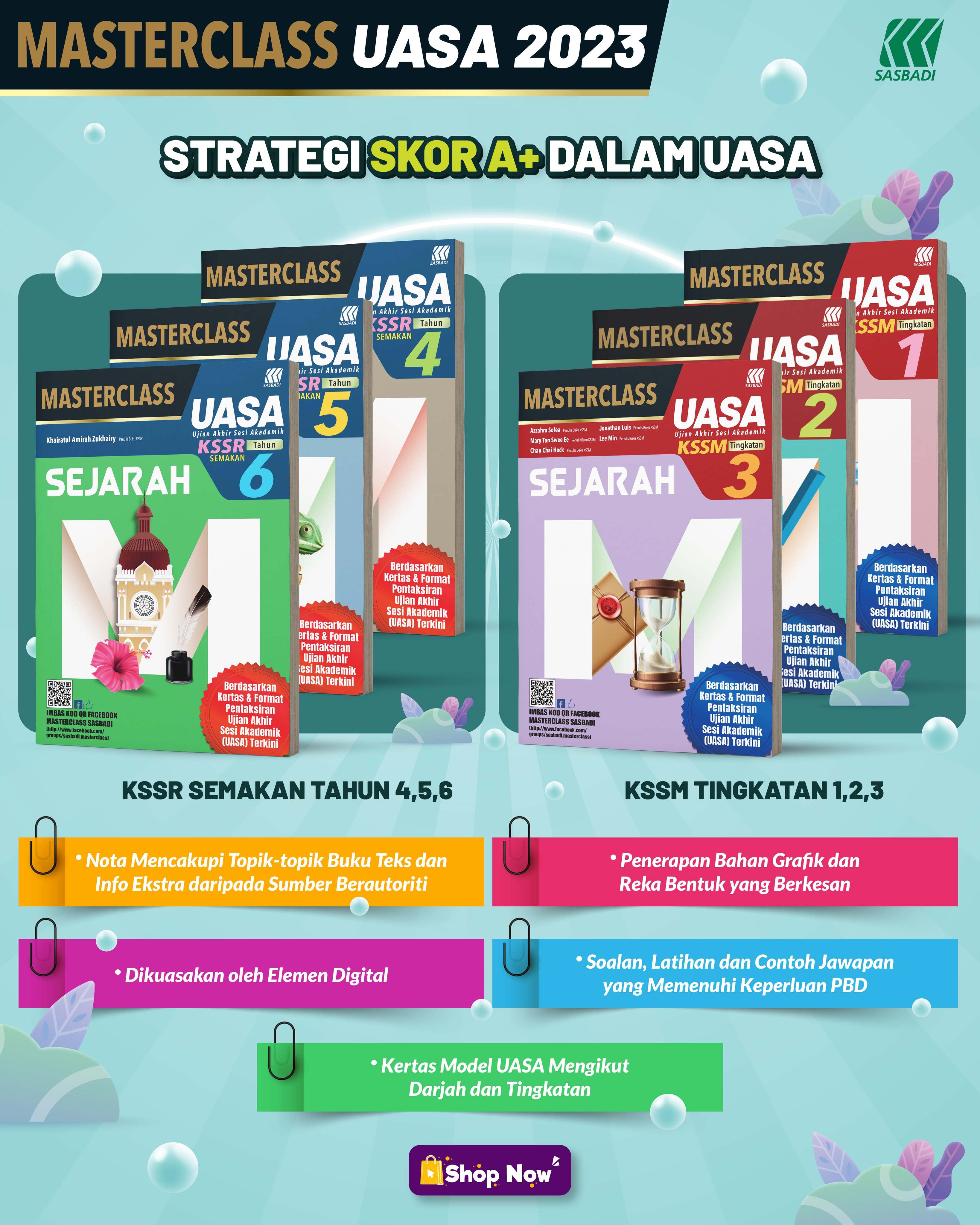 [SASBADI] MASTERCLASS UASA KSSM TING. 1,2,3 (2023) | Shopee Malaysia