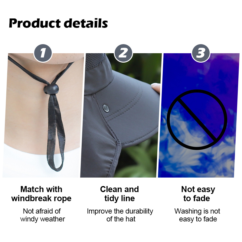 Outdoor Sun Hat Fishing Hat Neck Flap Waterproof Full Face Cover Topi ...