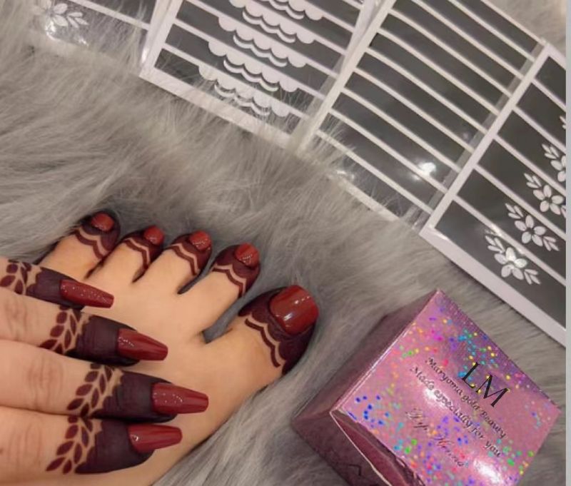 Sticker Inai Celup (10 jari)Dip Henna Cantik Murah Design | Shopee Malaysia