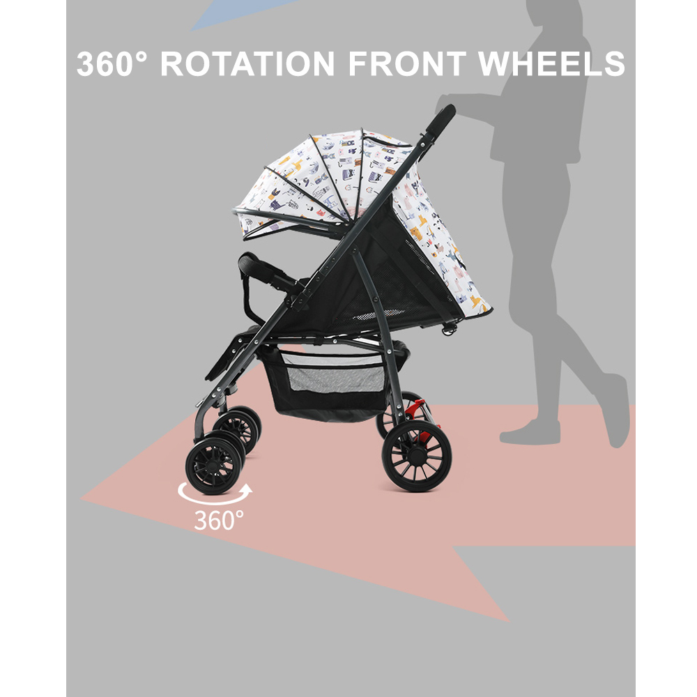2 Way Push Elegant Baby Infant Stroller with Reversible And Adjustable ...
