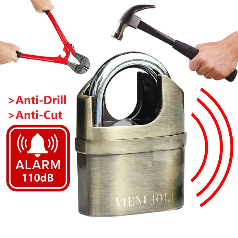 Vieni Joli 65MM Heavy Duty Professional Alarm Padlock Security System ...