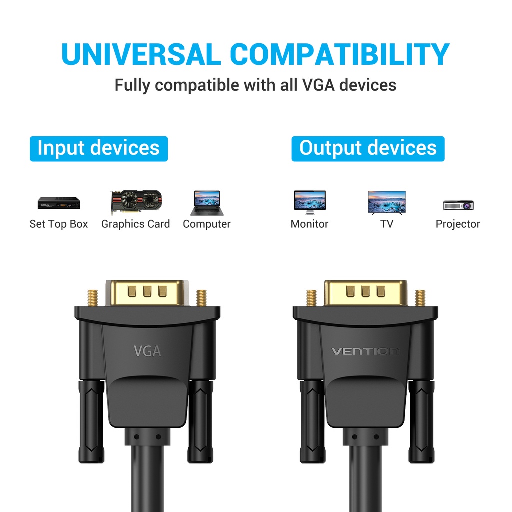 Vention VGA Cable Full HD 1080p Male to Male VGA PC Laptop Monitor TV ...