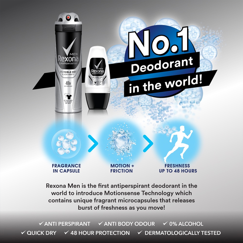 Rexona Men Deodorant Roll On 45ml 72H Anti Perspirant Anti Stain Ice Cool Xtra Cool Ultra ...