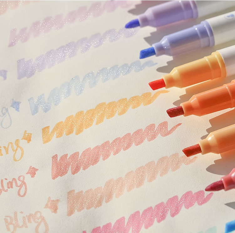 🇲🇾 Ready Stock Twinkle Shiny Glitter Highlighter Pen Set Bling ...