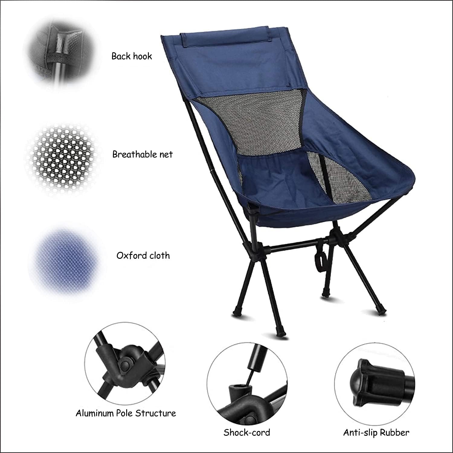 TEEMI Kerusi Healing Lipat Foldable Camping High Back Moon Chair ...
