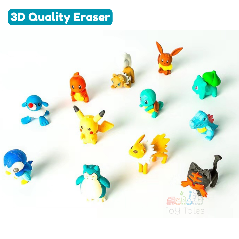 3D Pokemon Eraser Set 🍭 Kids Rubber Cute Stationery Stationeries Party ...