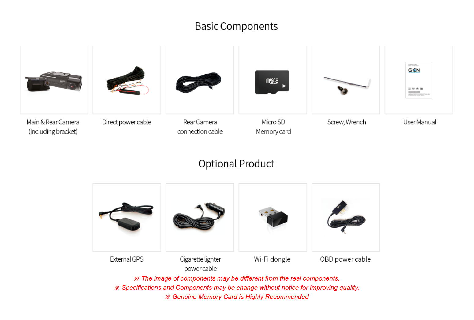 GNet G-ONX 1080P FHD|FHD 2CH Car Dashcam Full Set Front + Rear + Cable ...
