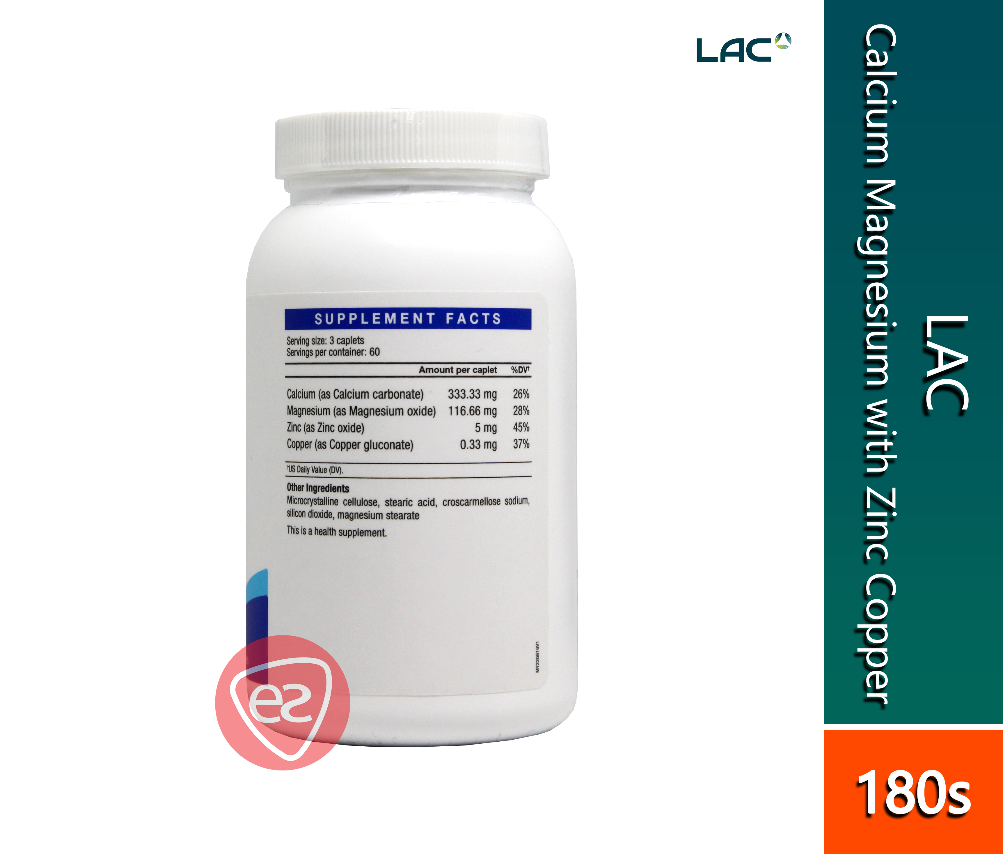 LAC Calcium Magnesium With Zinc And Copper Caplet 180s | Shopee Malaysia