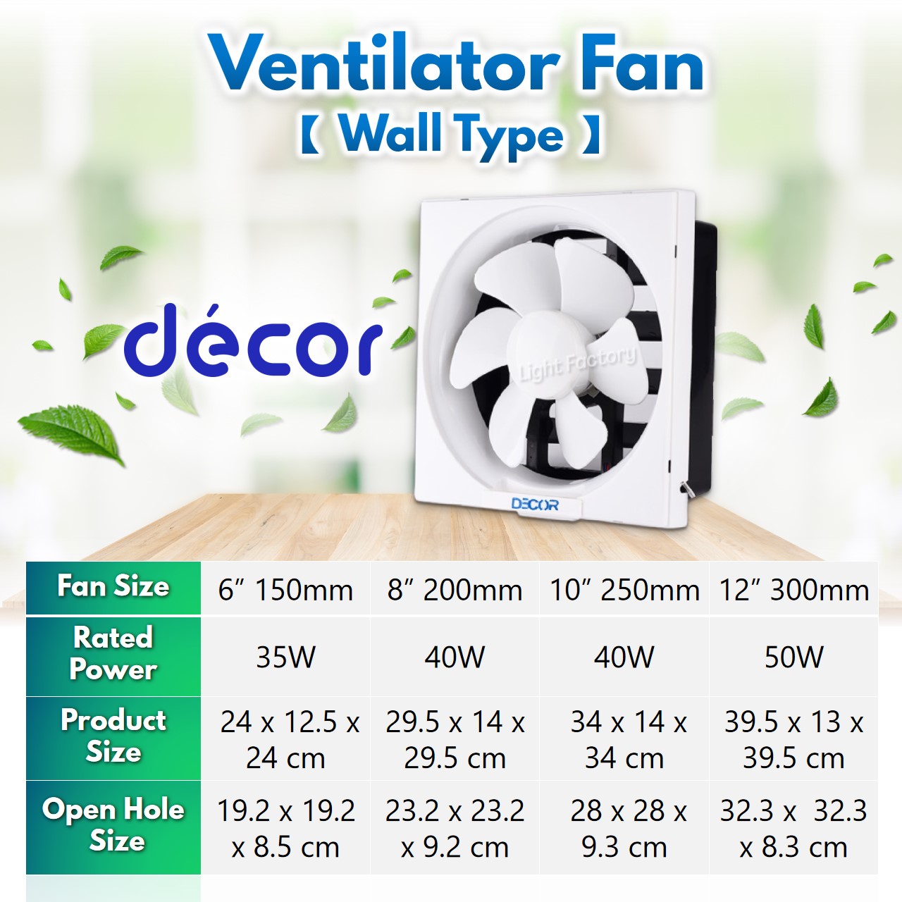 [3 YEARS WARRANTY] Wall Mounted Exhaust Fan 6"/ 8"/ 10"/ 12 ...
