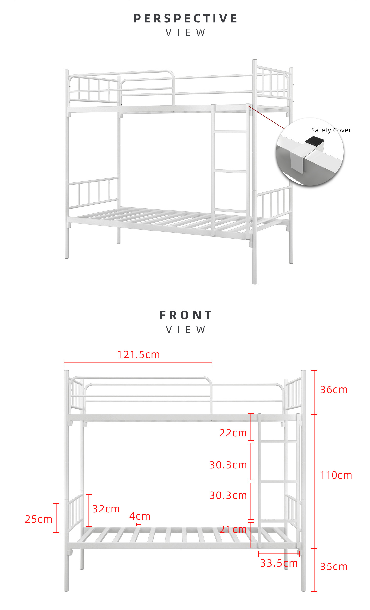 KitchenZ 3V Double Decker Triple Decker Bed Frame Aloha Loft Bed Frame ...