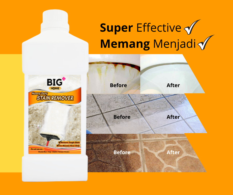 BIG+ Plus Heavy Duty Stain Remover 1000ML/EazyClean Floor Cleaner ...